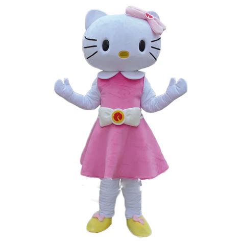 Hello Kitty Cute Fancy Dress Cat Mascot Costume Cartoon Character Adult