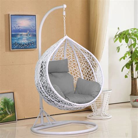 Rattan Hanging Swing Chair W Cushion Wicker Beach Garden Hanging