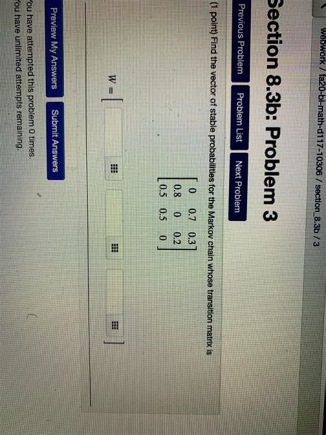 Solved Webwork Fa20 Bl Math D117 10306 Section 8 3b 3