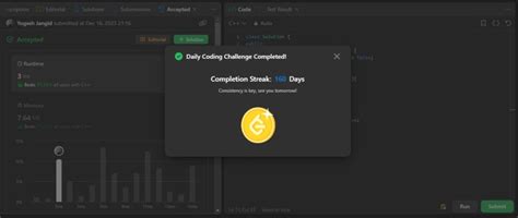 Its Day 160 Of The 365 Days Of Leetcode 😀 Yogesh Jangid