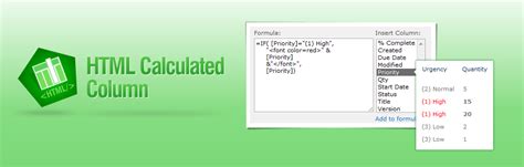 Html Calculated Column Pentalogic