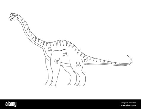 Black And White Europasaurus Dinosaur Cartoon Character Vector Coloring Page Of A Europasaurus