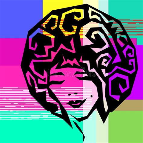 Glitch Girl Portrait Stock Vector Illustration Of Face 97215706