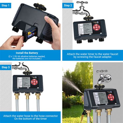 Dewenwils Sprinkler Timer 3 Zone Water Timer Hose Timer Outdoor Irrigation Timer Controller