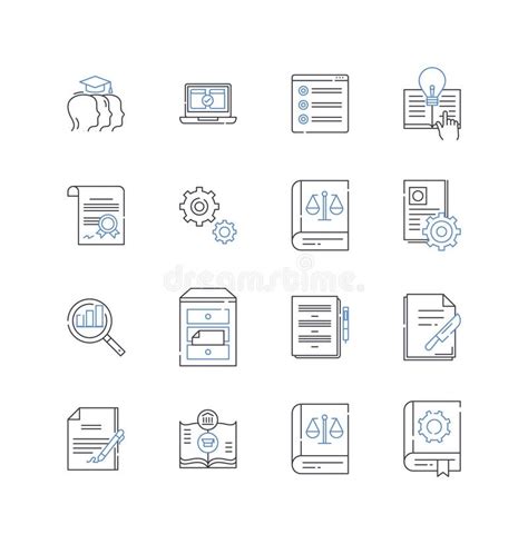 Online Courses Line Icons Collection Elearning Virtual Distance Instruction Web Based