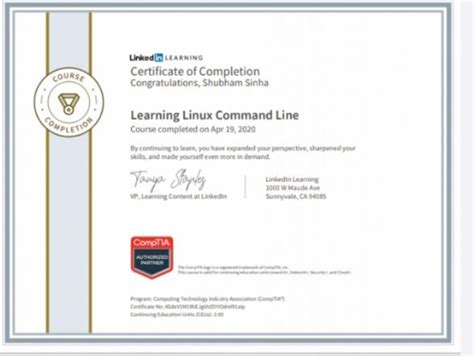 Completed A Course On Linux Linkedin Learning Is Simply Awesome Shubham Sinha