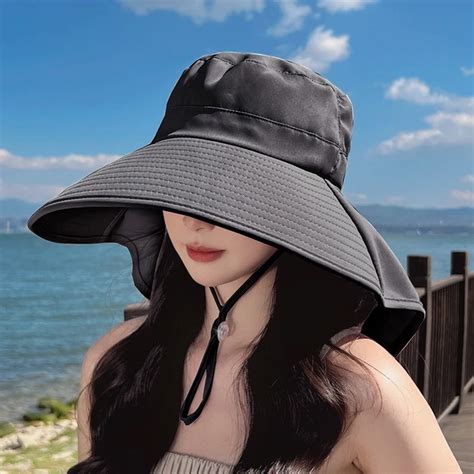 Large Brim Neck Flap Sun Hats Free Shipping