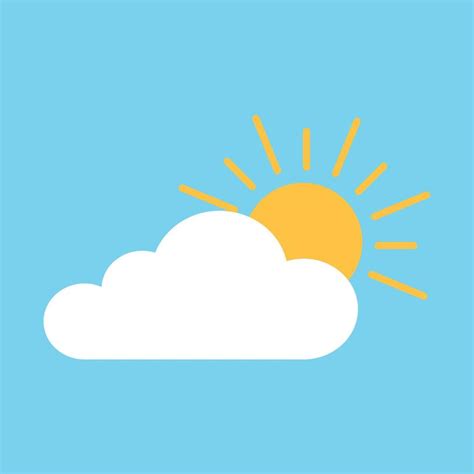 Animated Cloud With Sun Depicting Weather In Flat Icon Clipart