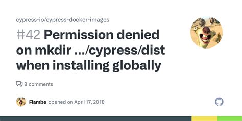 Permission Denied On Mkdir Cypress Dist When Installing Globally