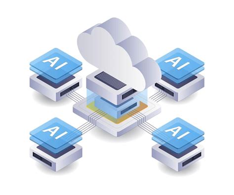 Premium Vector Artificial Intelligence Technology Cloud Server Illustration