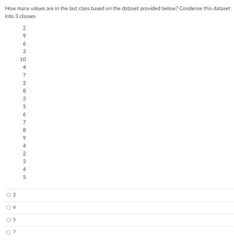 solved how many values are in the last class based on the