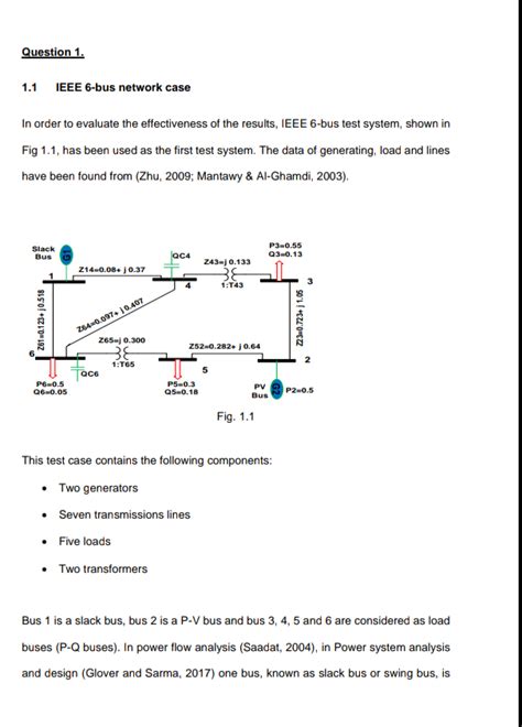 1 1 IEEE 6 Bus Network Case In Order To Evaluate The Chegg Com