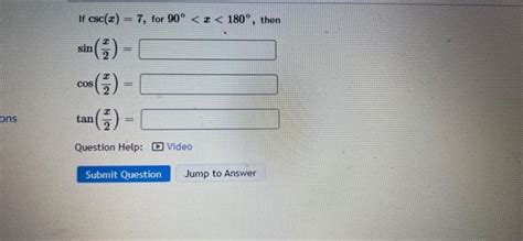 Solved If Csc 7 For 90