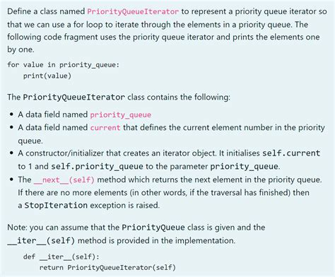 Solved Define A Class Named PriorityQueueIterator To Chegg