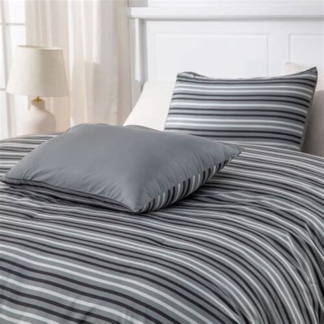 Printed Stripe Microfiber Comforter Set All Season Warmth Twin Kroger