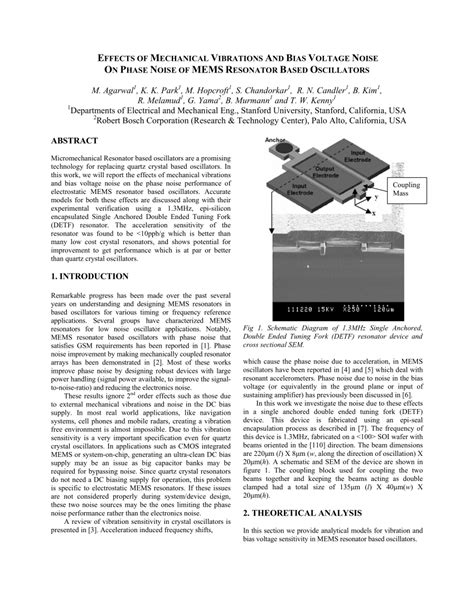 PDF Effects Of Mechanical Vibrations And Bias Voltage Noise On Phase Noise Of MEMS Resonator