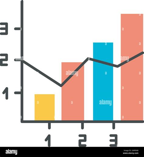 Mixed Chart Color Icon Vertical Histogram With Linear Elements Information Chart Graph