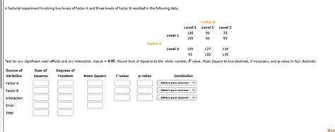 Solved Factorial Experiment Involving Two Levels Of Factor And Three