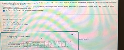 Solved Use Technology To Find A ﻿the Multiple Regression