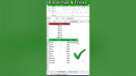 Calculate Result Grade Using Vlookup⏳exceltips Exceltipsandtricks Excelformula Youtube