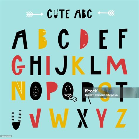 귀여운 손 라틴 알파벳 문자를 그려 컬러 Abc 일러스트 벡터 0명에 대한 스톡 벡터 아트 및 기타 이미지 0명 개성 개념 개체 그룹 Istock