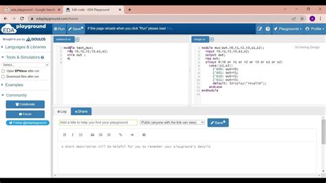 41 Mux Verilog Code In Behavioral Modeling Eda Playground Youtube