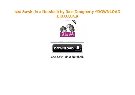 ppt sed and awk in a nutshell by dale dougherty pdf ebook download