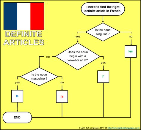 French Definite Articles Flowchart
