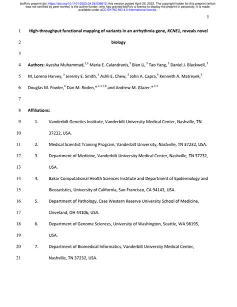 pdf high throughput functional mapping of variants in an arrhythmia gene kcne1 reveals
