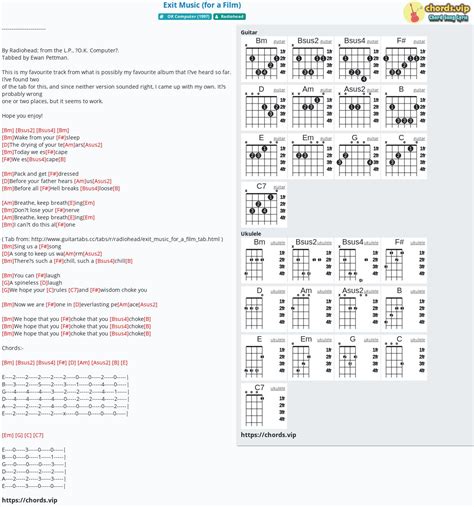 Chord Exit Music For A Film Tab Song Lyric Sheet Guitar Ukulele Chords Vip