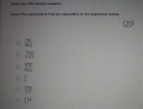 Solved Select All The Correct Answers Select The Expressions That Are