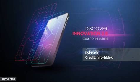 화면 스마트 폰을 통해 홀로그램과 가상 Hud 요소 기술 스마트 폰 스캐닝 혁신적인 기술 개념 전화 개발 및 코딩 개념에 대한 스톡 벡터 아트 및 기타 이미지 Istock