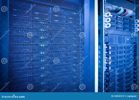Server Rack Cluster In A Data Center Stock Image Image Of Computer Center 22836519