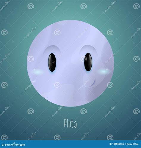 Cute Pluto Planet Kawaii Characters Vector Illustration Isolat 128866928