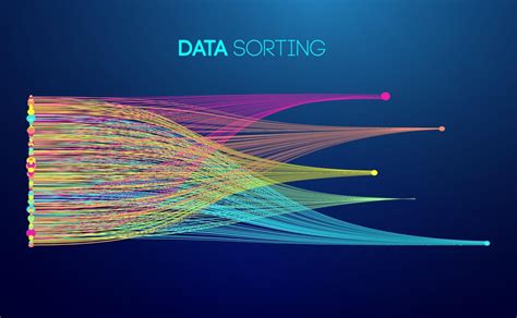 Premium Vector Data Sorting Colorful Lines Background Data Flow Technology Illustration