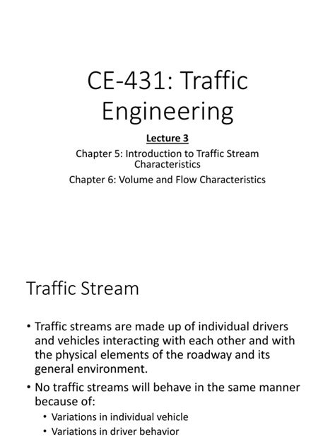 Lect3 Traffic Stream Characteristics Pdf Traffic Transport