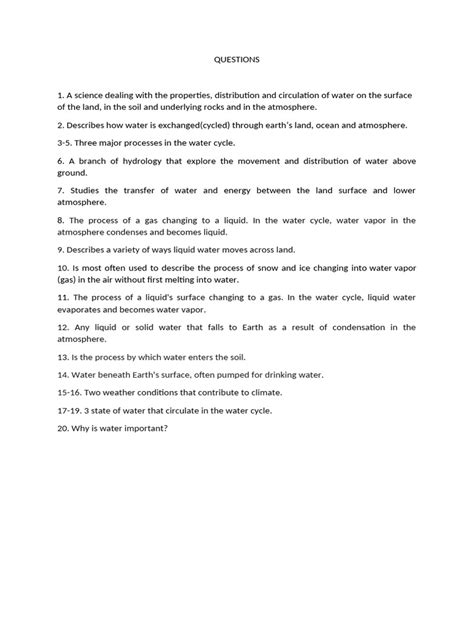 Hydrology Question And Answer Key Pdf