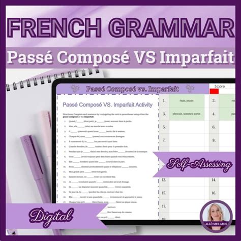 French Passé Composé Vs Imparfait Self Checking Activity By Allo Mes Amis