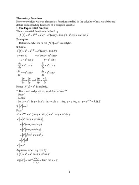 Pdfsma 305 Lecture 4 Elementary Functions Pdf Trigonometric Functions Sine