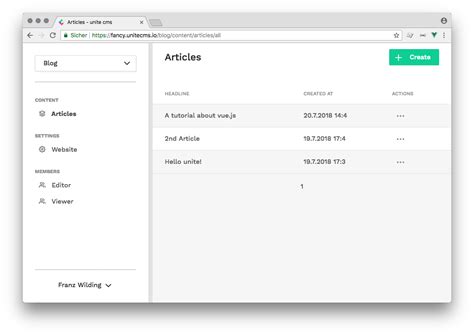 tutorial create a blog using unite cms vue js by franz wilding