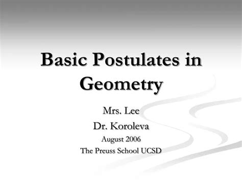 PPT Basic Postulates In Geometry PowerPoint Presentation Free Download ID