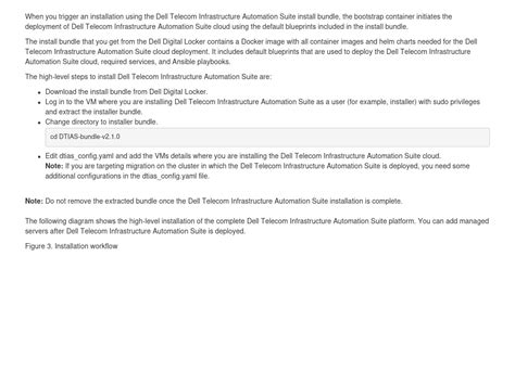 Installation Workflow Dell Telecom Infrastructure Automation Suite 2 1 Installation And