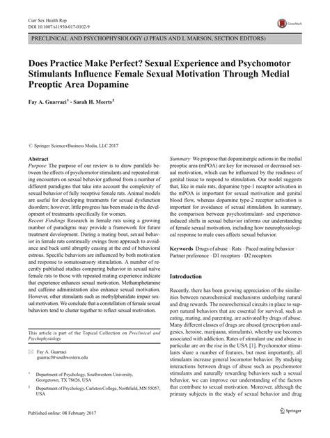 Pdf Does Practice Make Perfect Sexual Experience And Psychomotor