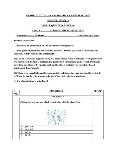 Xii Phy Sample Question Paper 01 Pdf P N Junction Physical Sciences