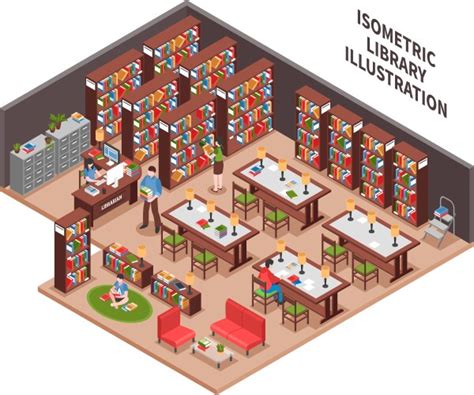 Isometric Computer Lab Classroom Royalty Free Vector Image