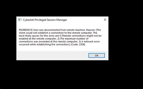 Psm Connection Error Psmrd001e Code 2308