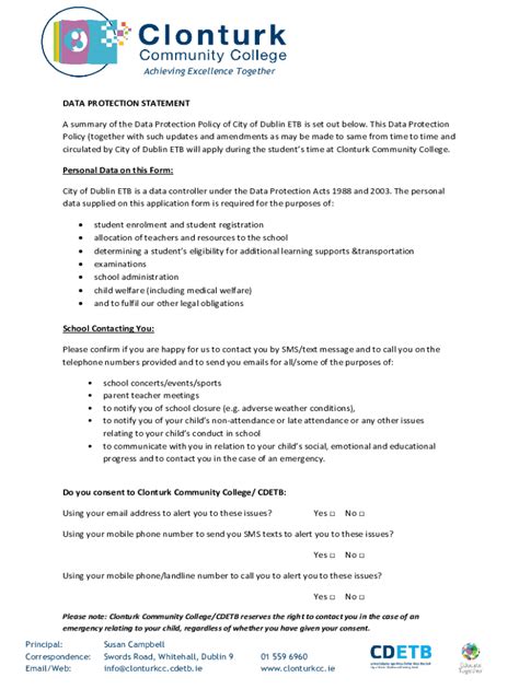 Fillable Online Susi Data Protection Statement Fax Email Print Pdffiller