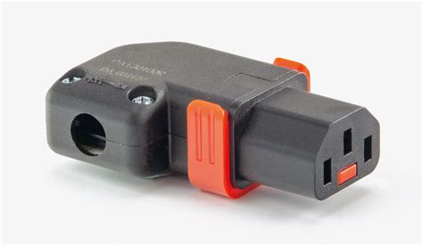IEC LOCK IEC MAINS CONNECTOR C13 Type Female Cable Locking Horizontal Left Right Rewireable