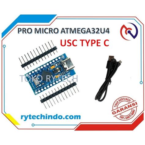 Jual Arduino Promicro Pro Micro Atmega32u4 5v Usb Type C Tanpa Kabel