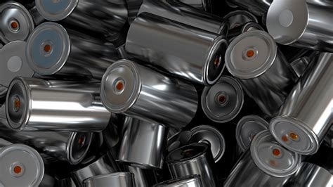 대용량 4680 배터리 폐기물 축전지 재활용 공장 배터리 폐차장 3d 렌더링 독성 중금속 오염 자동차 기술 발전 환경 보전 리튬 이온 전지에 대한 스톡 사진 및 기타 이미지